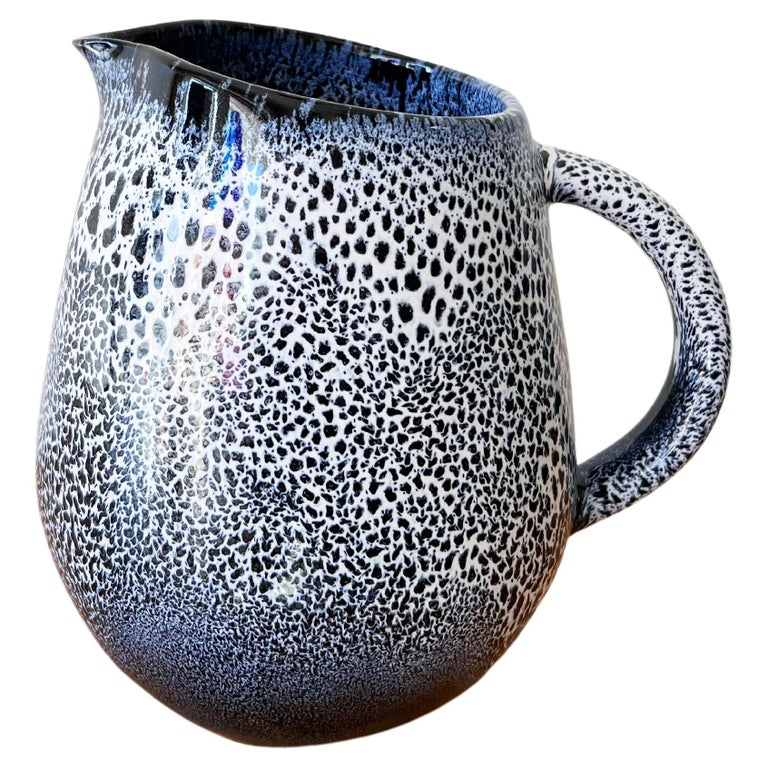Indigo Blue and White Handmade Organic Modern Ceramic Pitcher, in Stock ...