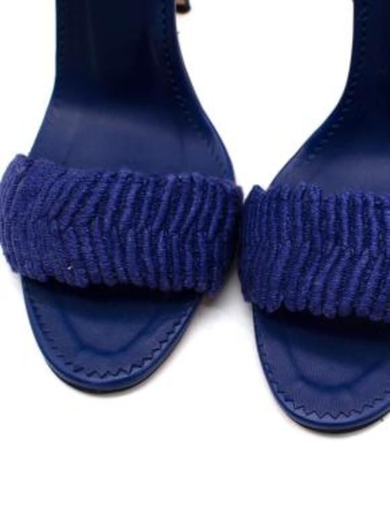 Indigo Leather and Fabric Sandals For Sale at 1stDibs