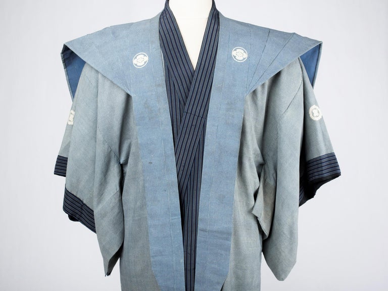 Indigo silk Samurai kimono Kosode and kamishimo - Japan Late 19th ...