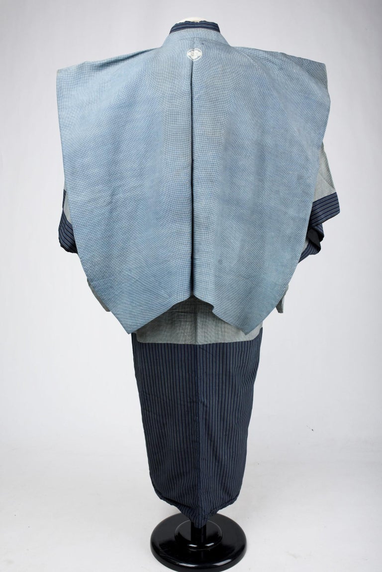 Indigo silk Samurai kimono Kosode and kamishimo - Japan Late 19th ...