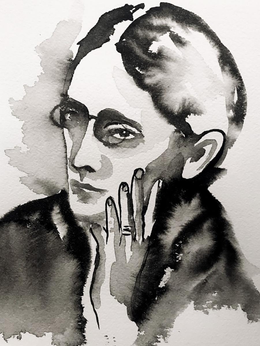India Ink Portrait Paintings - 16 For Sale at 1stDibs