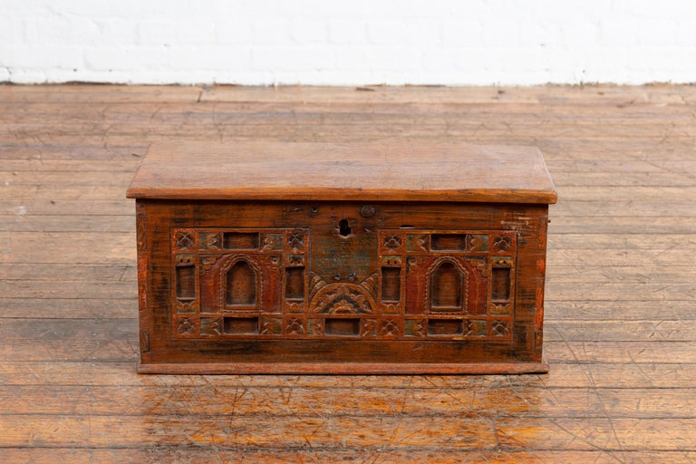 Indonesian 19th Century Blanket Chest with Carved Motifs and Lateral ...