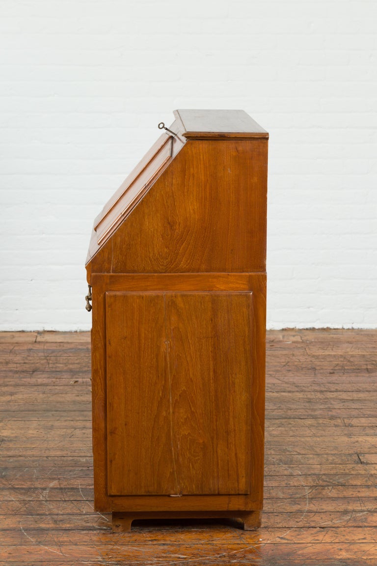 Indonesian 19th Century Handmade Slant-Front Desk with Raised Panels ...