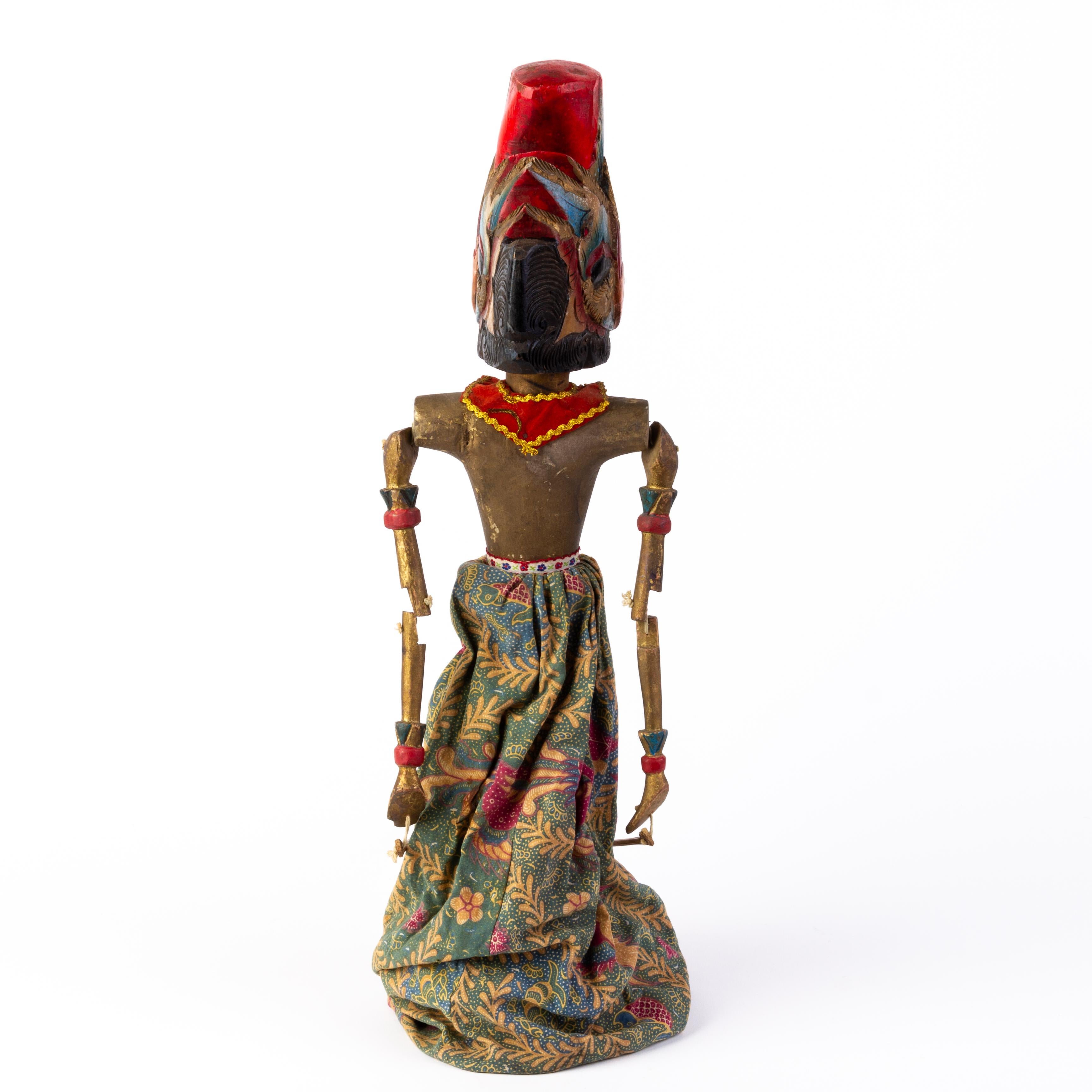 Indonesian Balinese Carved Wood Wayang Marionette For Sale at 1stDibs