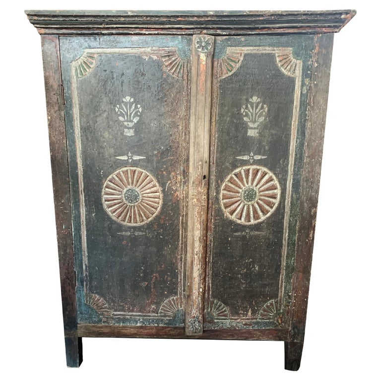 Indonesian Teak Cabinet from Java with Carved Fan Motifs, 19th Century ...