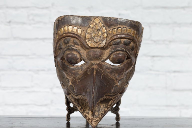 Indonesian Tribal Lombok Animal Mask with Gilded Accents and Striking ...