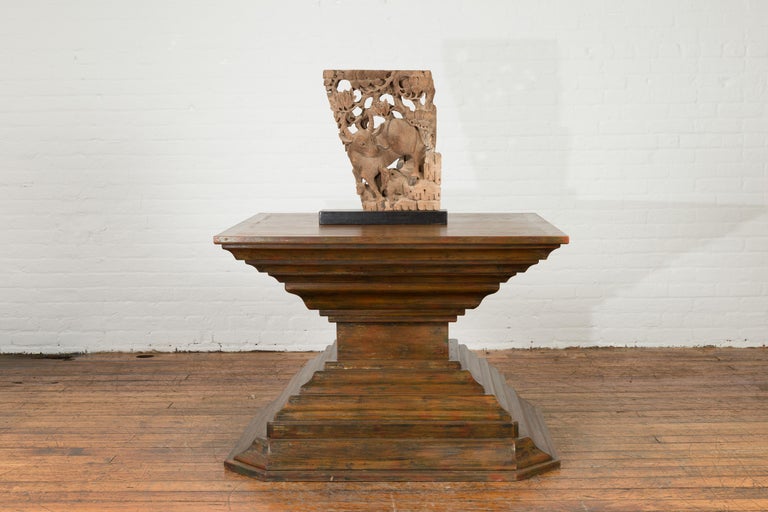 Indonesian Vintage Pagan Dynasty Style Pyramid-Shaped Console Pedestal ...