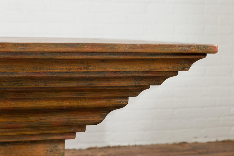 Indonesian Vintage Pagan Dynasty Style Pyramid-Shaped Console Pedestal ...