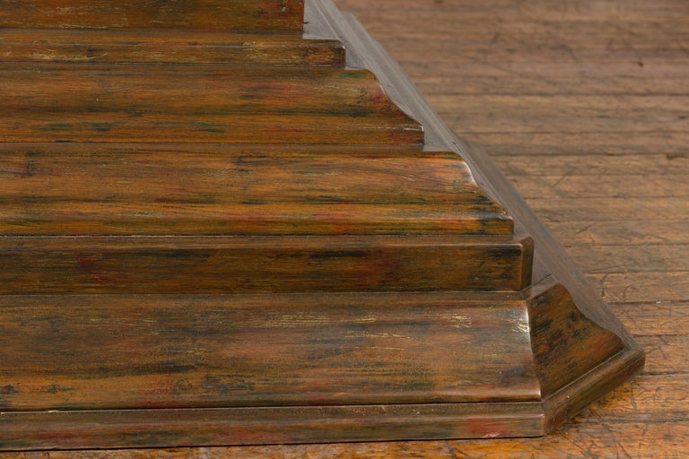 Indonesian Vintage Pagan Dynasty Style Pyramid-Shaped Console Pedestal ...