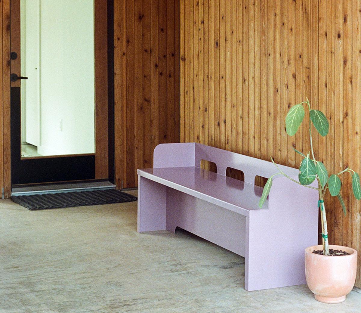 Indoor / Outdoor Lineage Bench in Powder-Coated Metal by Muhly Studio ...