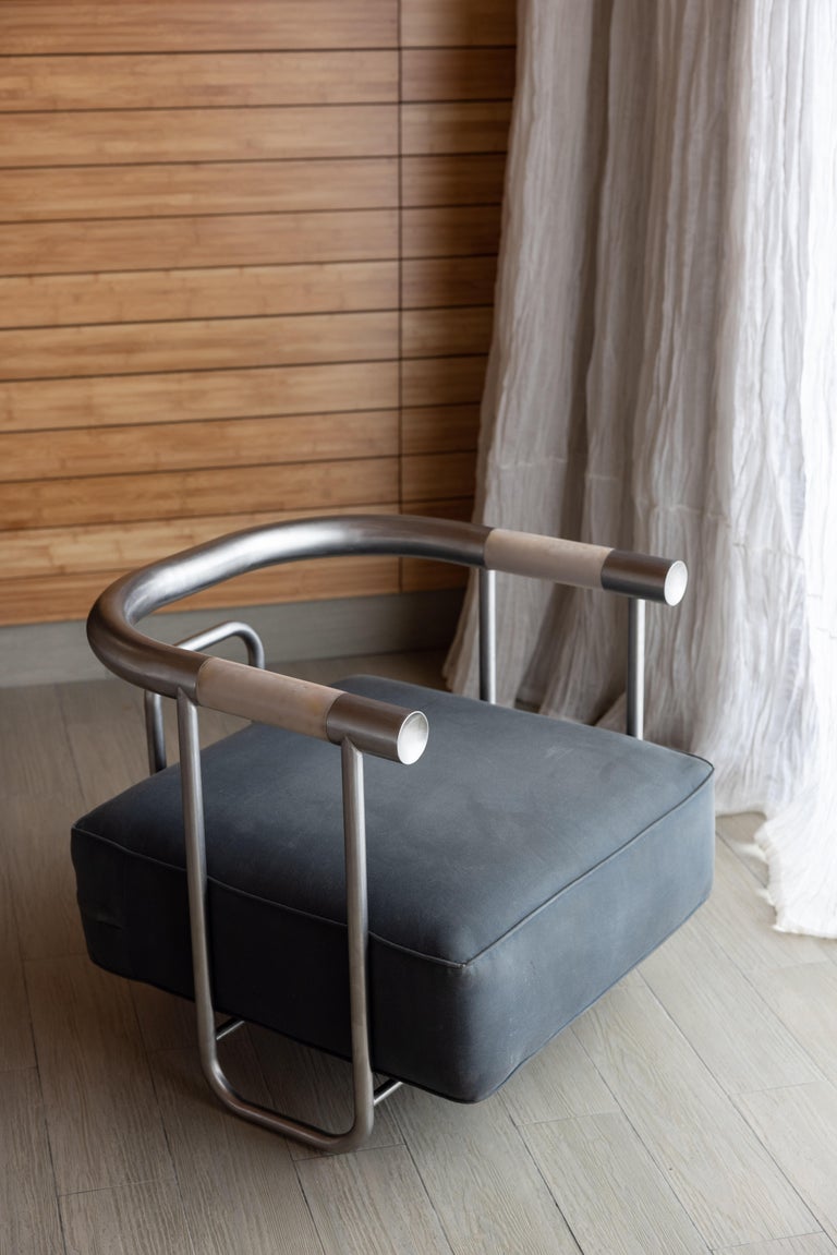 Indoor/Outdoor Modern Steel and Fiberglass Lounge Chair, Baby Bull, In ...