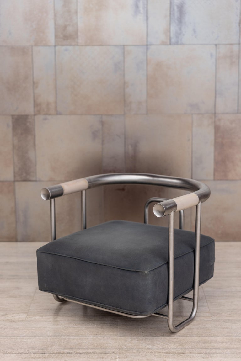 Indoor/Outdoor Modern Steel and Fiberglass Lounge Chair, Baby Bull, In ...