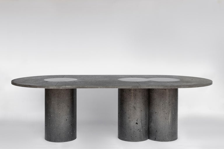 Indoor/Outdoor Volcanic Rock Petra Dining Table, Made in Mexico For Sale at 1stDibs