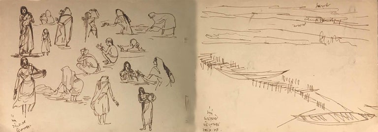 Indra Dugar - Figurative, Drawings, Ink on Paper, Two sided work by ...