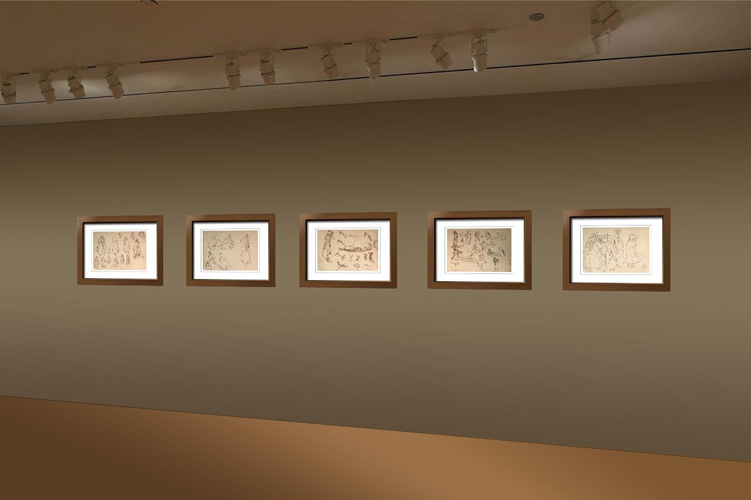 Indra Dugar - The Ganges in Varanasi, Ink on paper, inspired by Master ...