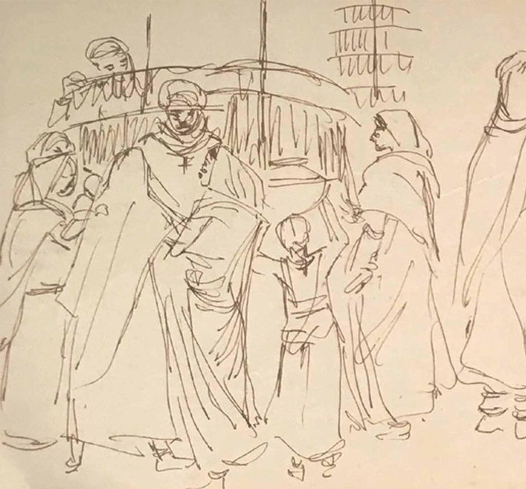 Indra Dugar - Traveling, Mother and Child, Ink on Paper, by Indian Modern Artist "In Stock" at ...