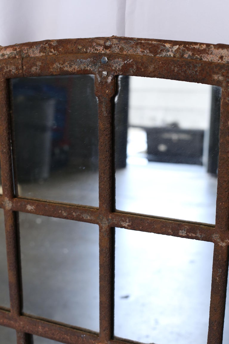 Industrial 19th Century Iron Window Mirror at 1stDibs