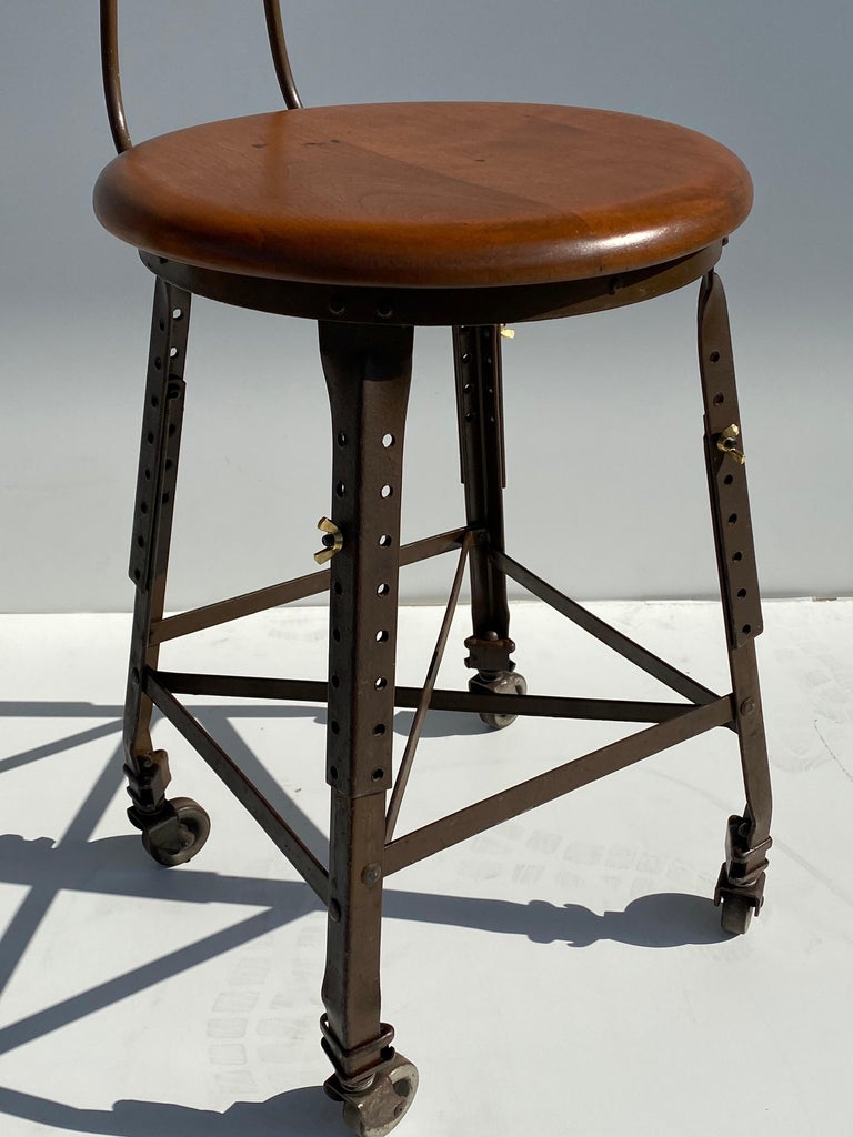 Industrial Adjustable Artist's Stool For Sale at 1stDibs