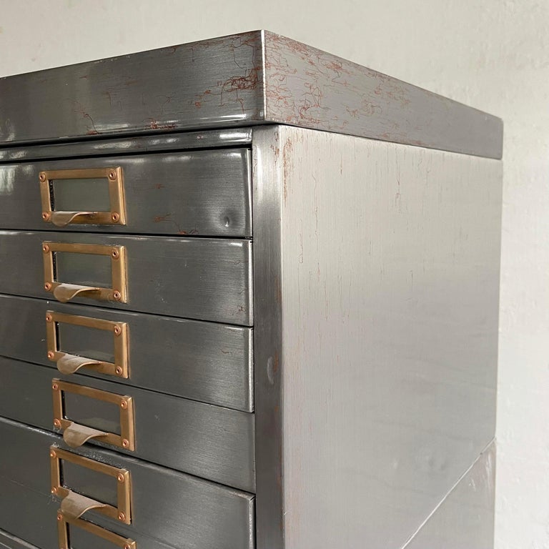Industrial Allsteel Tall Multiple Drawer Filing Cabinet For Sale at 1stDibs