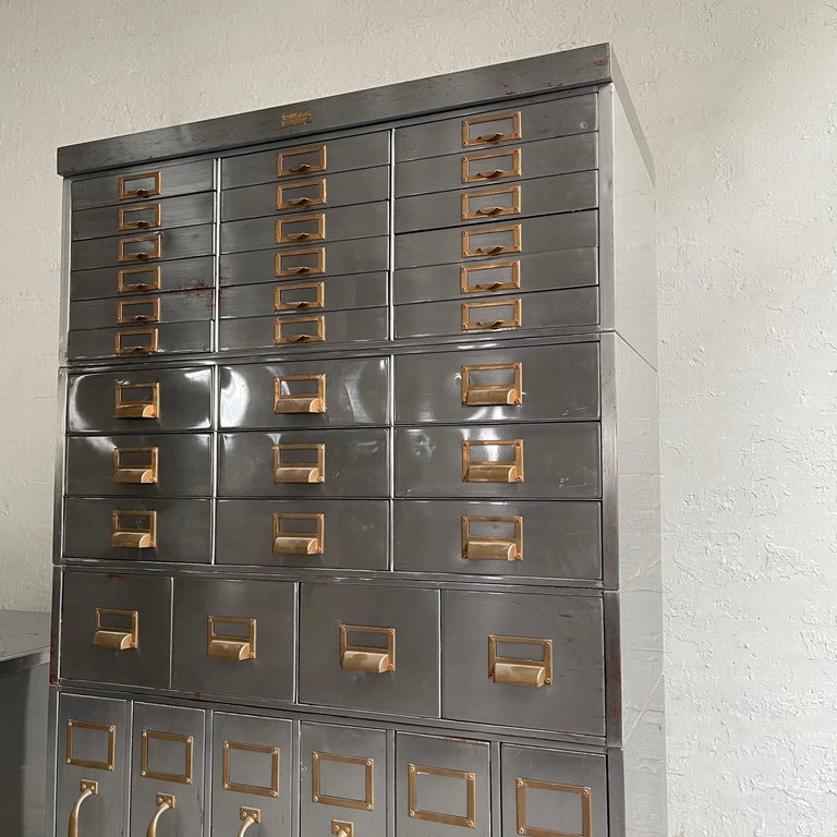 Industrial Allsteel Tall Multiple Drawer Filing Cabinet For Sale at 1stDibs