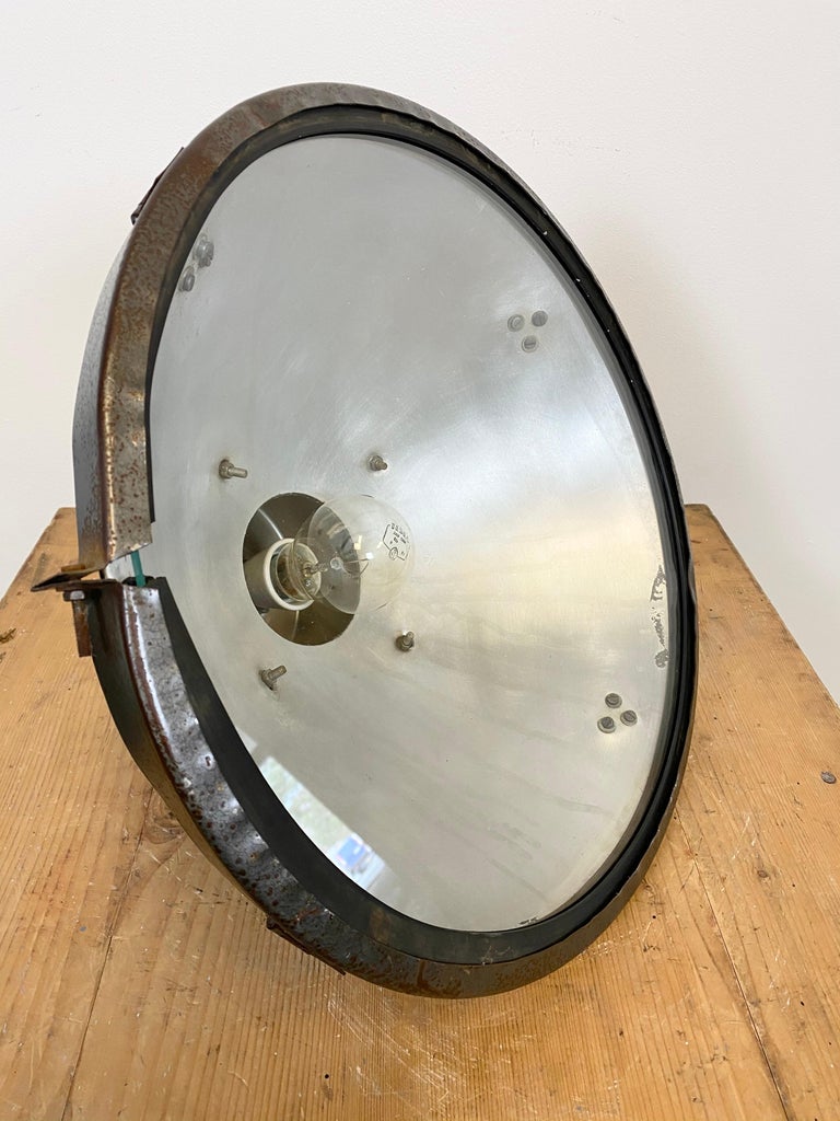 Industrial Aluminum Factory Lamp with Glass Cover, 1960s For Sale at ...
