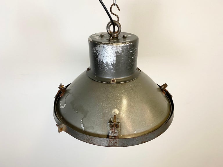 Industrial Aluminum Factory Lamp with Glass Cover, 1960s For Sale at ...