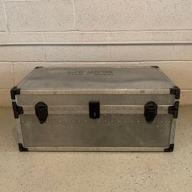 Industrial Aluminum Military Trunk at 1stDibs