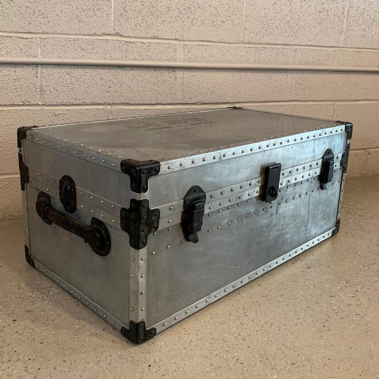 Industrial Aluminum Military Trunk at 1stDibs
