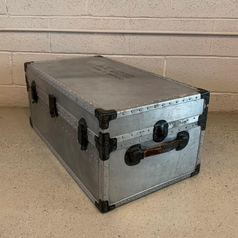 Industrial Aluminum Military Trunk at 1stDibs