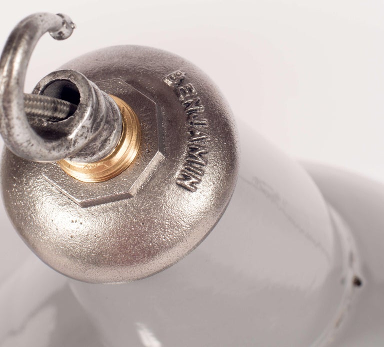 Industrial Angled Enamel Factory Light by Benjamin Electric For Sale at ...