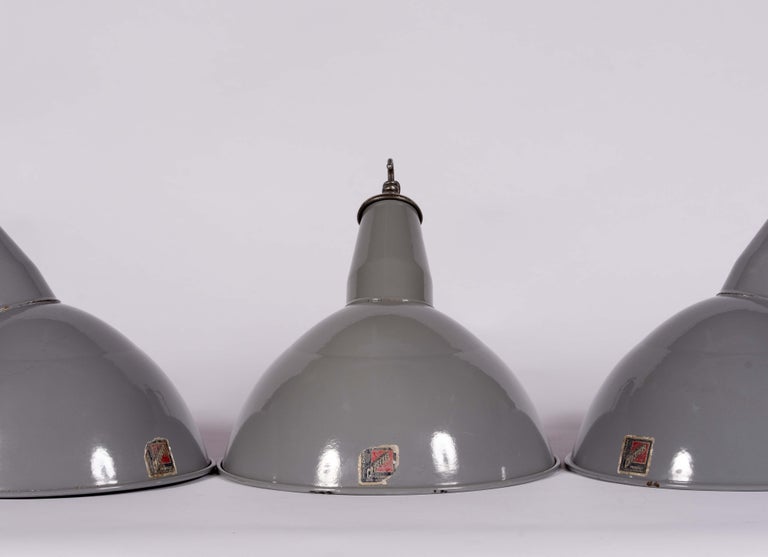 Industrial Angled Enamel Factory Light by Benjamin Electric For Sale at ...