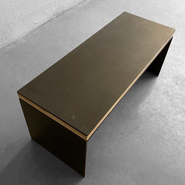 Industrial Artisan Custom Steel Coffee Table Bench For Sale at 1stDibs