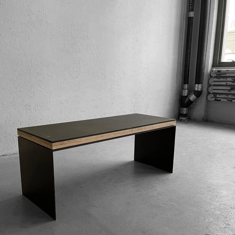 Industrial Artisan Custom Steel Coffee Table Bench For Sale at 1stDibs