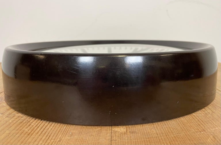 Industrial Bakelite Factory Wall Clock from Pragotron, 1960s at 1stDibs