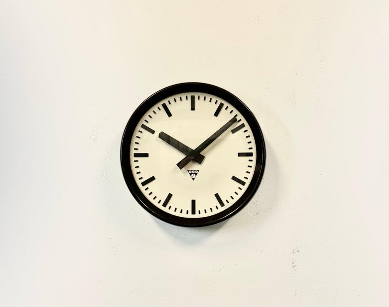 Industrial Bakelite Factory Wall Clock from Pragotron, 1960s For Sale ...