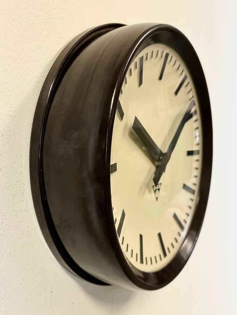 Industrial Bakelite Factory Wall Clock from Pragotron, 1960s For Sale ...