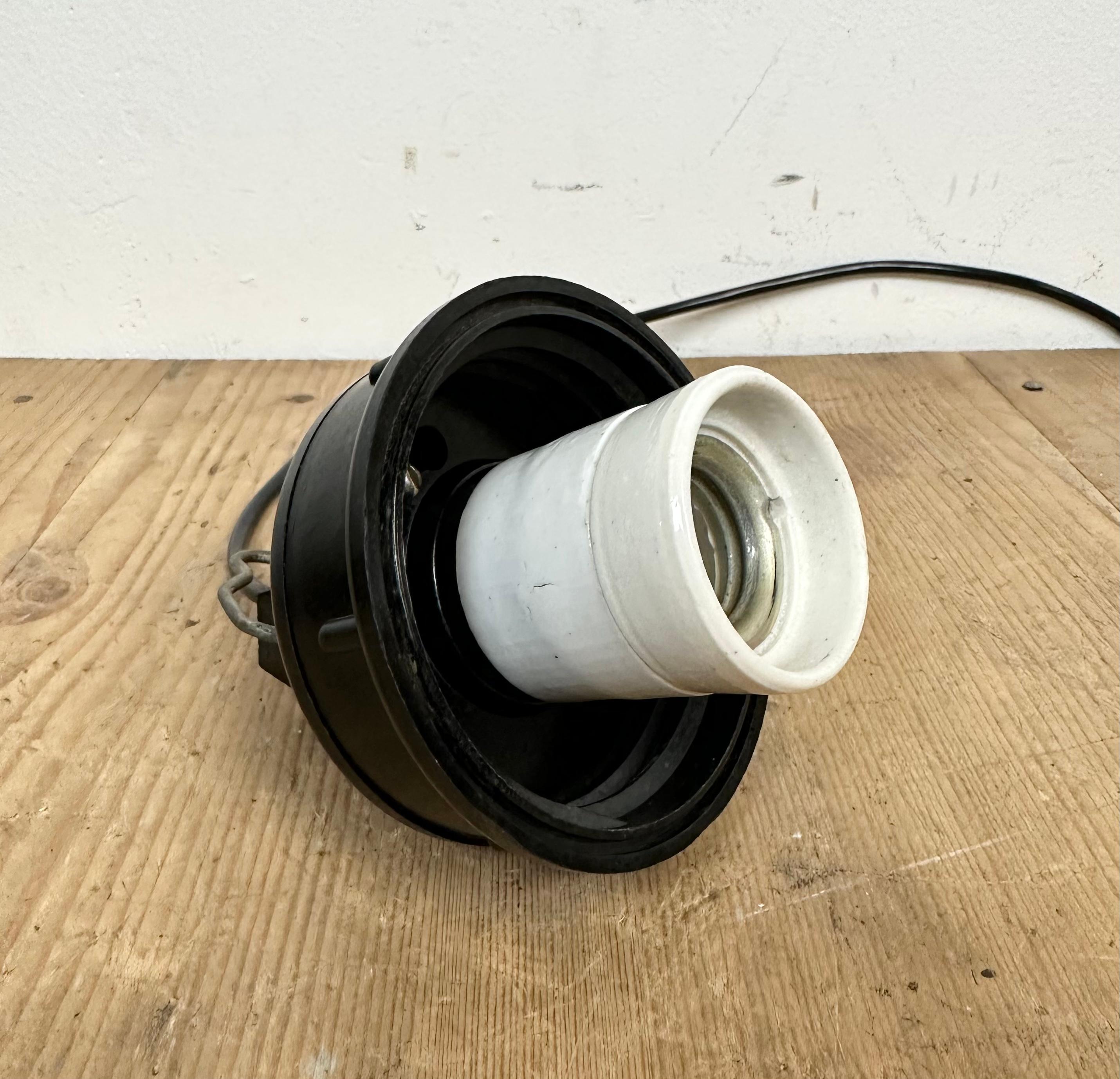 Industrial Bakelite Pendant Light with Frosted Glass, 1970s For Sale at ...