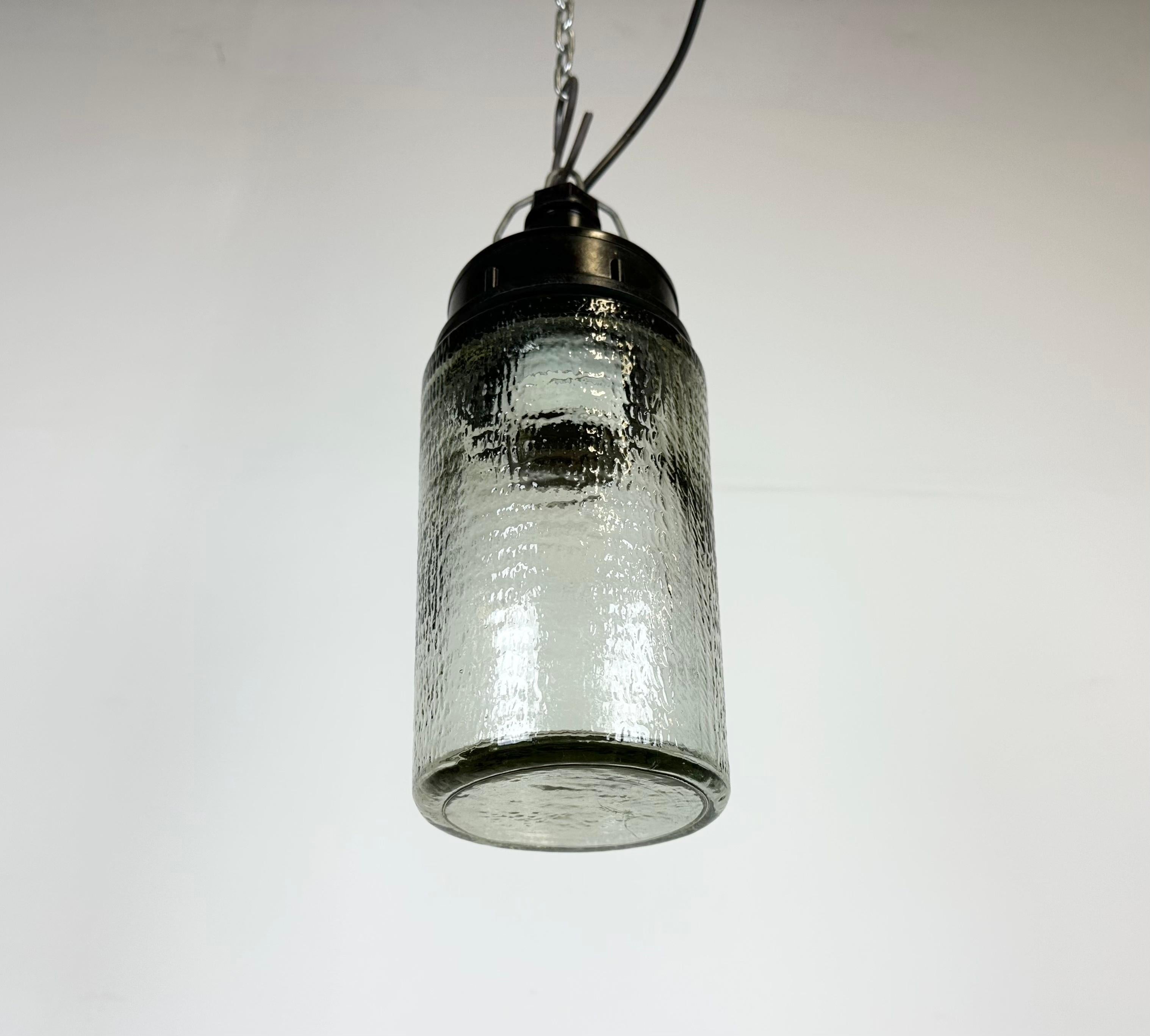 Industrial Bakelite Pendant Light with Frosted Glass, 1970s For Sale at ...