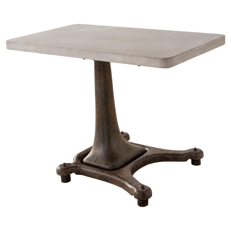 Industrial Base Table with Limestone Top For Sale at 1stDibs