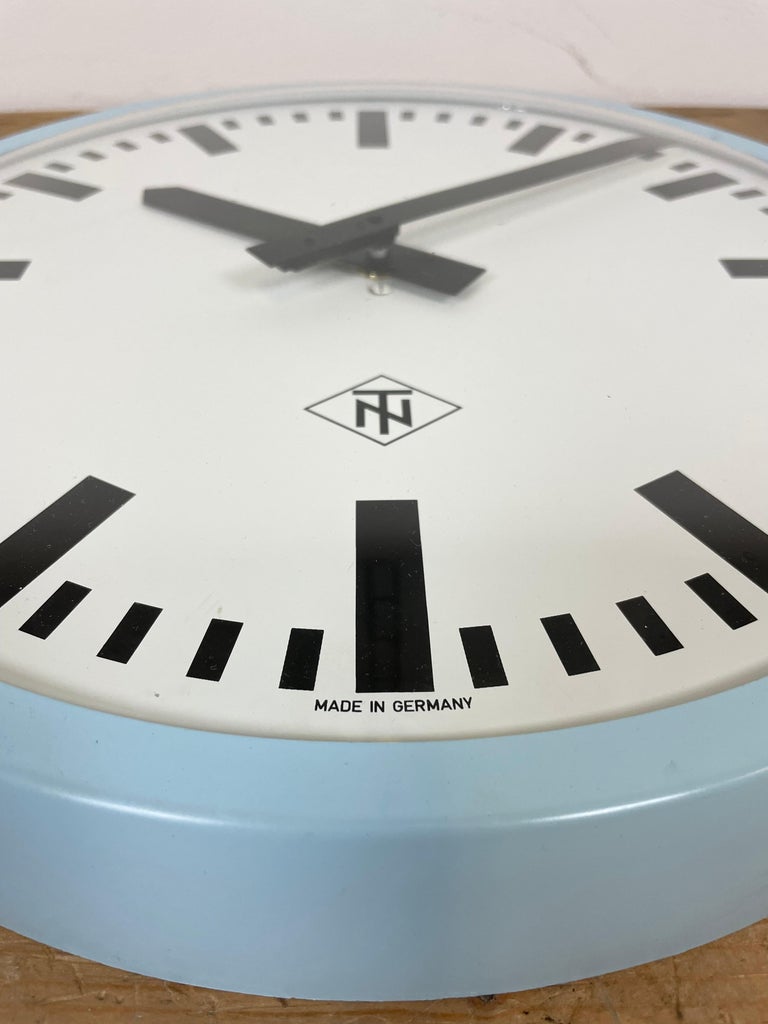 Industrial Blue Bakelite Wall Clock from TN, 1960s at 1stDibs