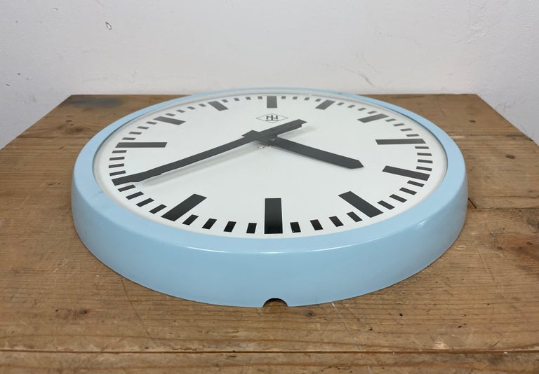 Industrial Blue Bakelite Wall Clock from TN, 1960s at 1stDibs