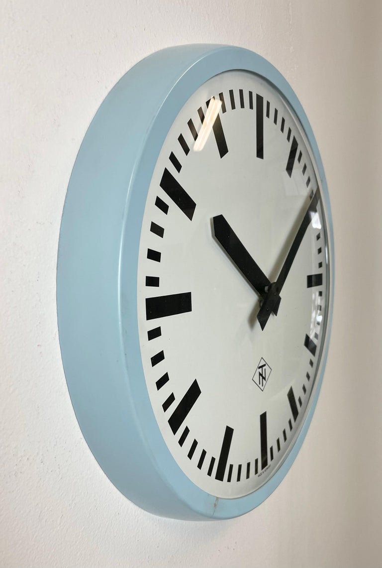Industrial Blue Bakelite Wall Clock from TN, 1960s at 1stDibs
