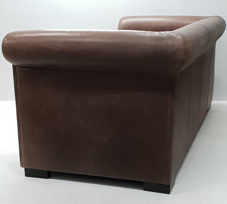 Industrial Brown Leather 3-Seat Sofa Model Alfred P. by Marco Milisich ...