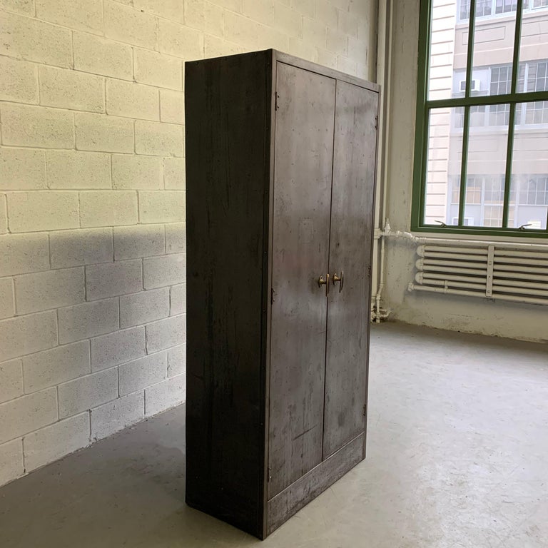 Industrial Brushed Steel Armoire Wardrobe Cabinet at 1stDibs ...