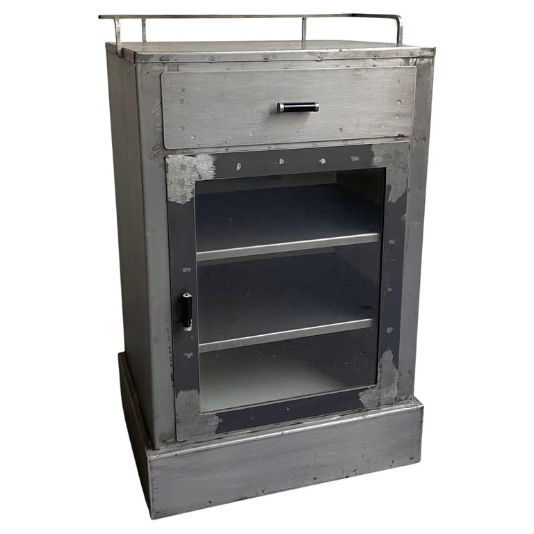 Industrial Brushed Steel Nurse Station Medicine Cabinet at 1stDibs ...