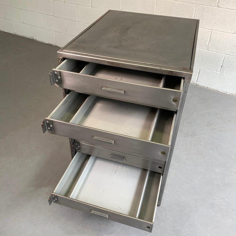 Industrial Brushed Steel Tool Cabinet at 1stDibs