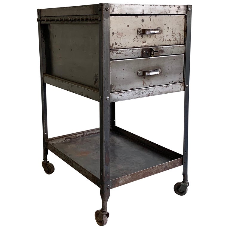 Industrial Brushed Steel Tool Caddy at 1stDibs