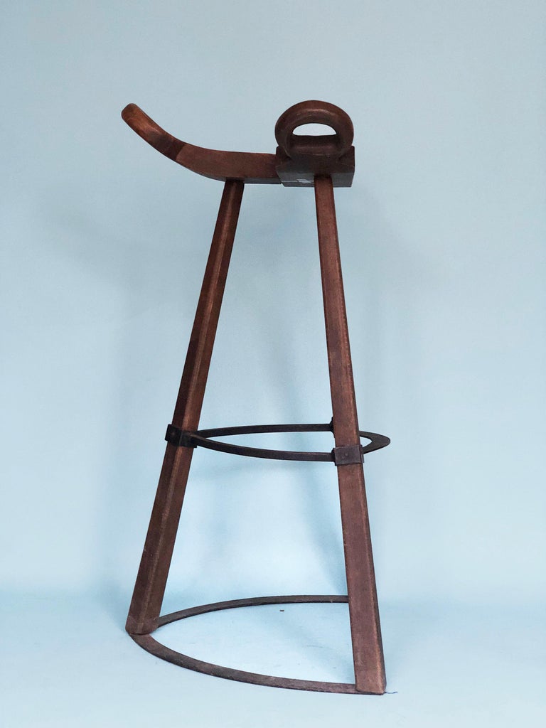 Industrial Brutalist Bar Stools Marbella 1970s Set of 3 For Sale at 1stDibs