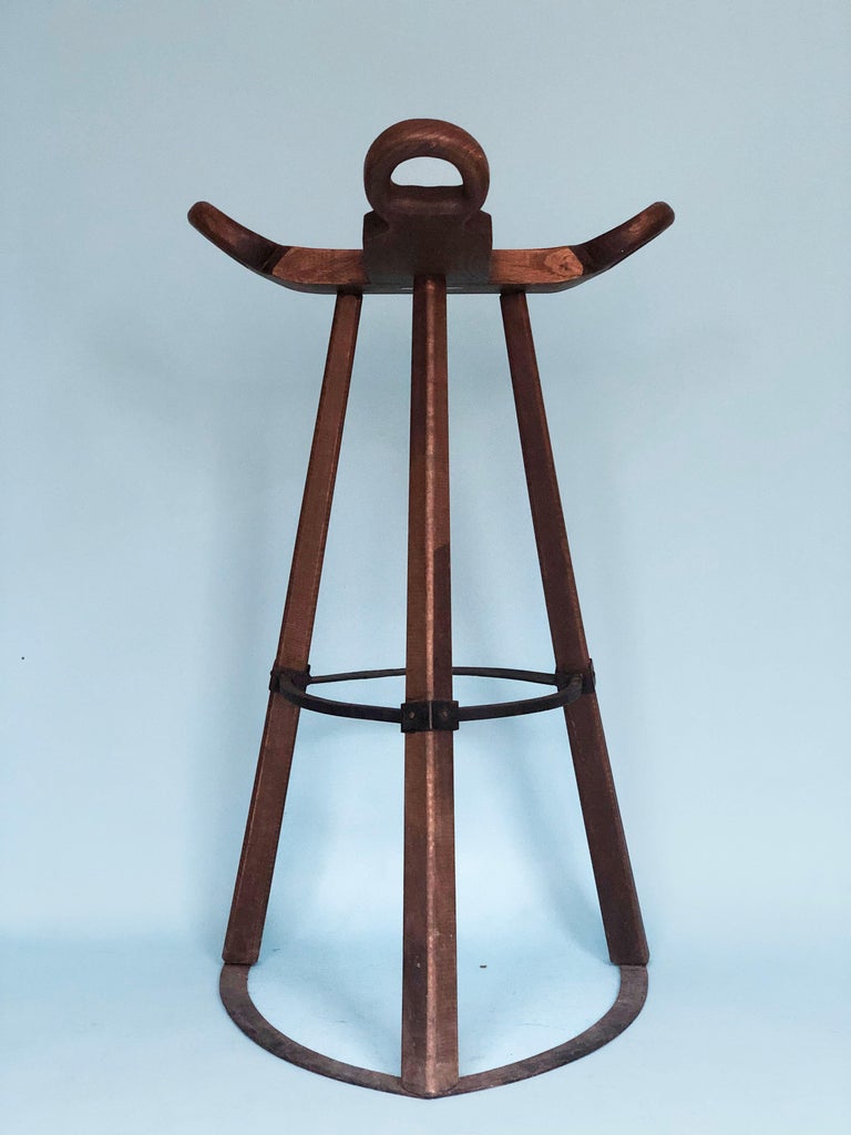 Industrial Brutalist Bar Stools Marbella 1970s Set of 3 For Sale at 1stDibs