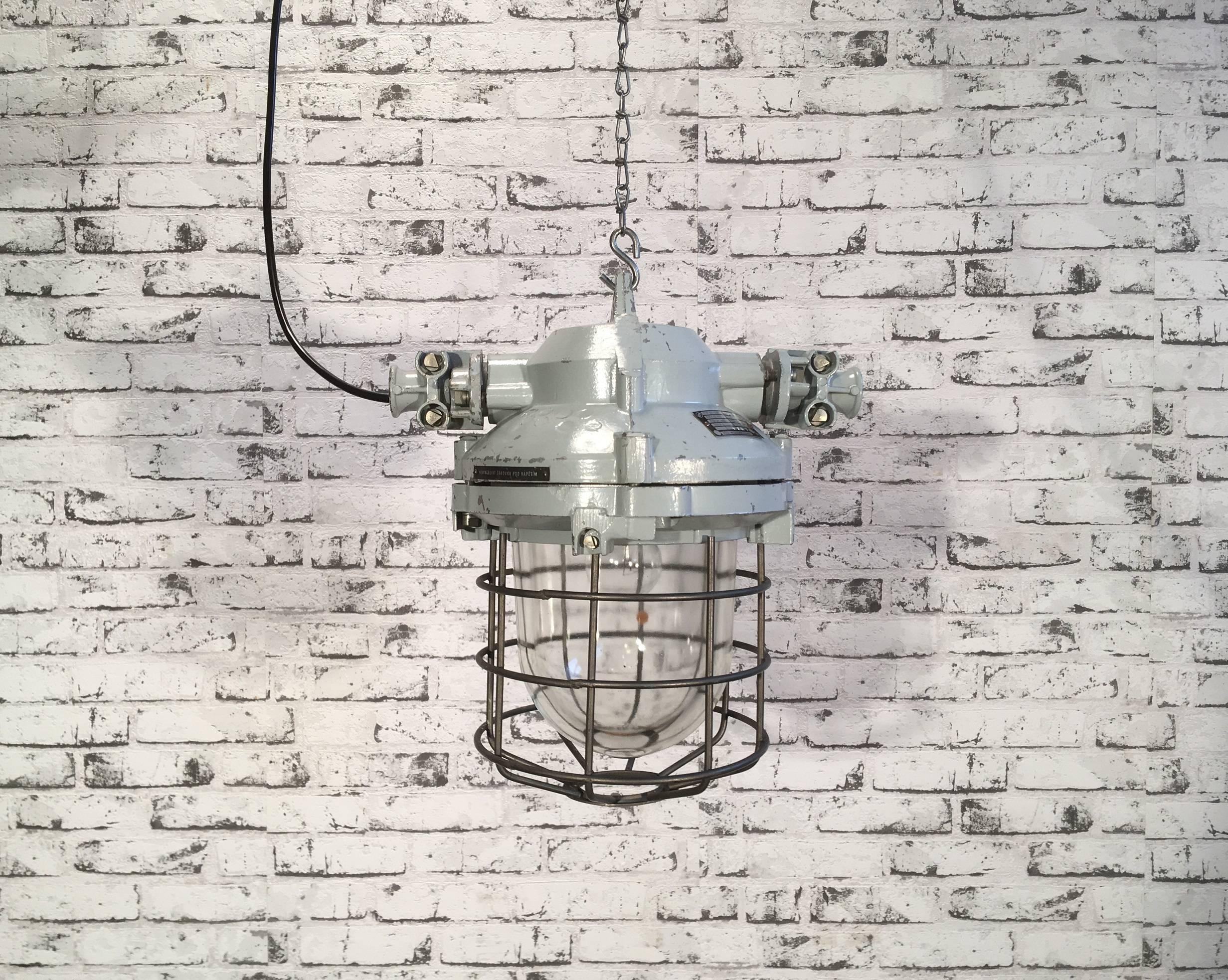 Industrial Bunker Ceiling Light with Iron Cage at 1stDibs | industrial ...